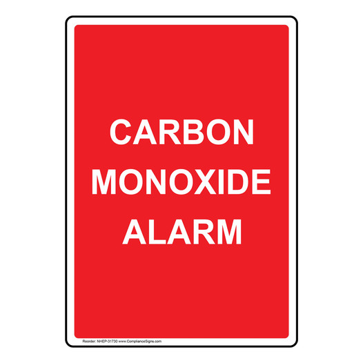 Vertical Sign - Hazardous Gas / Gas Lines - Carbon Monoxide Alarm