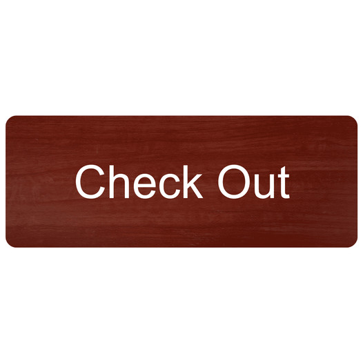 Check Out Engraved Sign EGRE-17834-WHTonCNMN Wayfinding Information