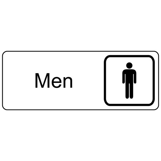Men Black on White Engraved Sign EGRE-430-SYM-BLKonWHT Mens / Boys