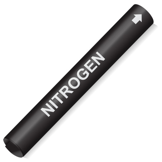 Coiled Pipe Marker - NITROGEN - Black - ASME A13.1