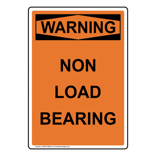 Vertical Non Load Bearing Sign - OSHA WARNING