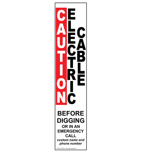 Pipeline / Utility Safety Label - Caution Electric Buried Cable
