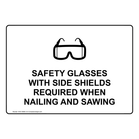 Process Hazards PPE - Eye Sign - Safety Glasses With Side Shields