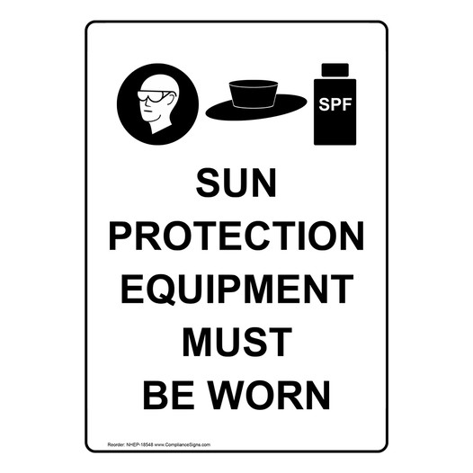 Vertical Sign - Policies / Regulations - Sun Protection Equipment