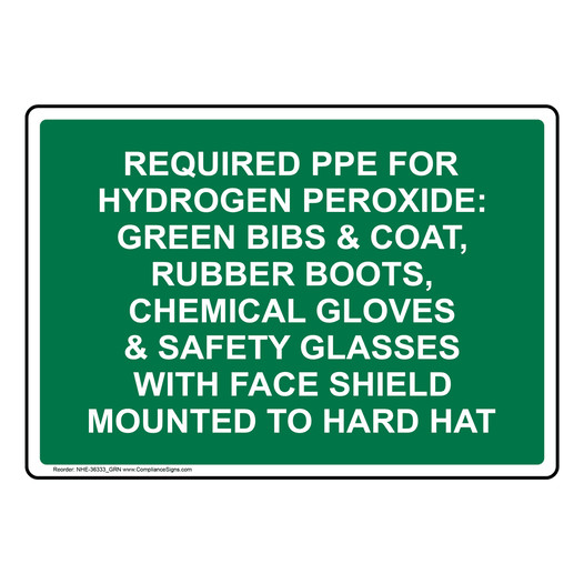 Chemical Sign - Required Ppe For Hydrogen Peroxide: Green
