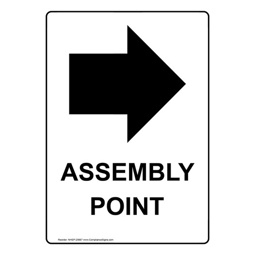 Vertical Sign - Muster Point - Assembly Point [Right Arrow]