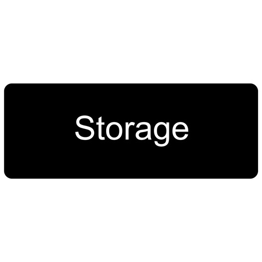 Storage White on Black Engraved Sign EGRE-583-WHTonBLK Wayfinding