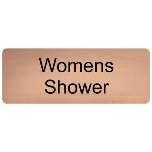 Womens Shower Engraved Sign EGRE-653-BLKonCSHW Wayfinding Room Name