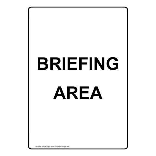 Vertical Sign - Room Name - Briefing Area