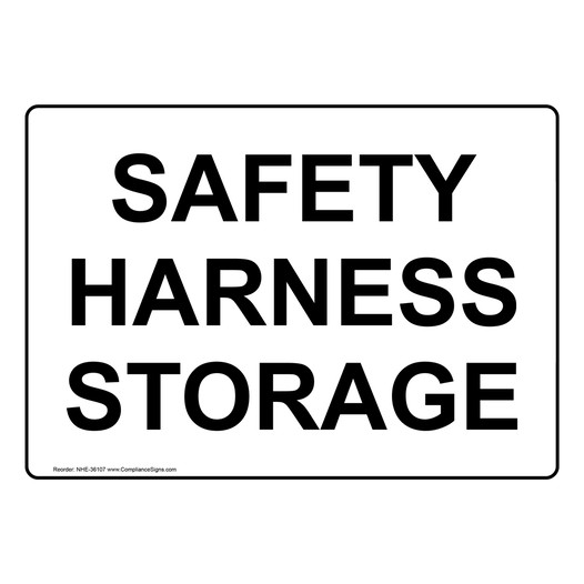 PPE Safety Harness Sign - Safety Harness Storage