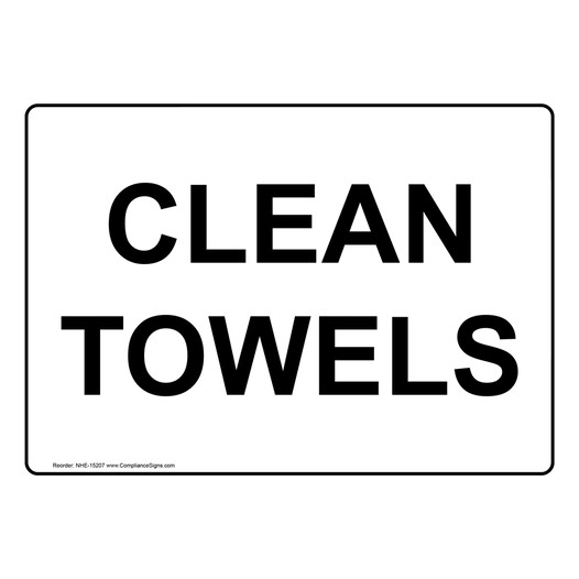 Dining / Hospitality / Retail Housekeeping Sign - Clean Towels