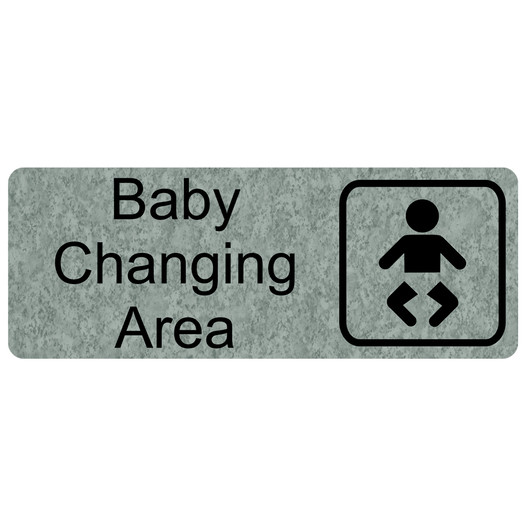 Baby Changing Area Engraved Sign EGRE-265-SYM-BLKonPLMRBL Restrooms