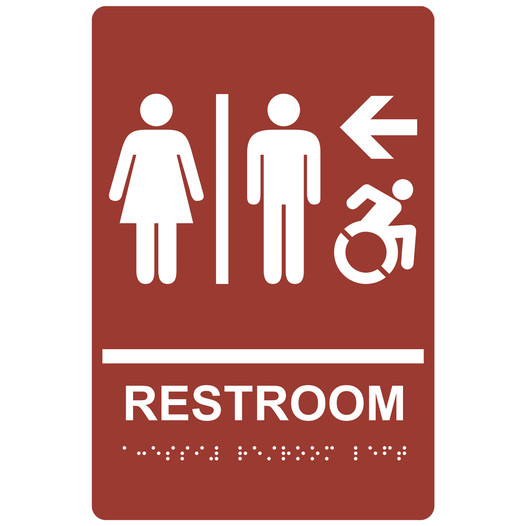 Portrait Restroom (Braille = Restroom) Sign RRE-14820R_WHTonCanyon