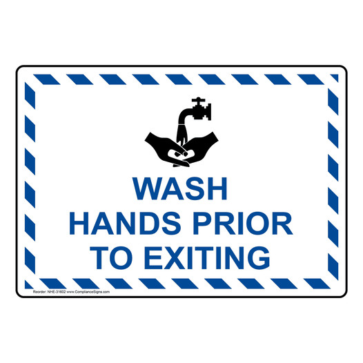 Handwashing Wash Hands Sign - Wash Hands Prior To Exiting
