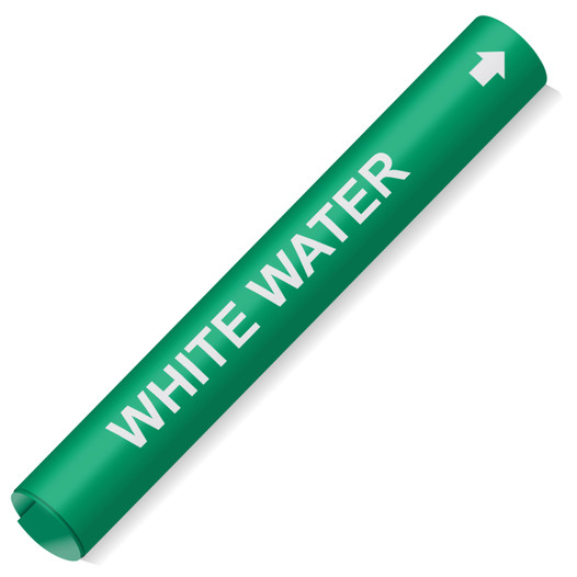 Coiled Pipe Marker - WHITE WATER - Green - ASME A13.1