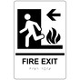 Portrait ADA Fire Exit (Braille = Fire Exit) Sign RRE-250_BLKonWHT