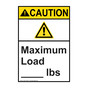 Vertical Maximum Load ____ Lbs Sign - ANSI Caution - Custom
