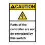 Vertical Parts Of The Controller Sign - ANSI Caution - Shock Hazard