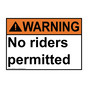 Warning Sign - No Riders Permitted - ANSI - Transportation