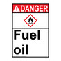 Vertical Hazmat Sign or Label - Fuel Oil - ANSI-GHS - Made in USA