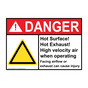 Danger Sign - Hot Surface! Hot Exhaust! High - ANSI