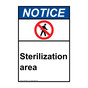 Vertical Sterilization Area Sign - ANSI Notice - Information