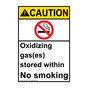 Vertical Oxidizing Gas Stored Within No Smoking Sign - ANSI Caution