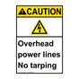 Vertical Overhead Power Lines Sign - ANSI Caution - Shock Hazard