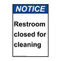 Vertical Restroom Closed For Cleaning Sign - ANSI Notice - Housekeeping