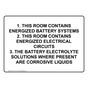 Hazmat Battery Sign - 1. This Room Contains Energized Battery