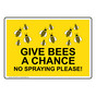 Agricultural Chemical Sign - Give Bees A Chance No Spraying Please!