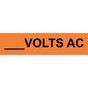 Electrical Voltage Custom - Volts Ac Label / Sticker - Orange