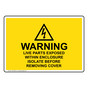 Machine Safety Sign - Warning Live Parts Exposed Within