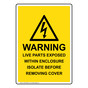 Vertical Sign - Machine Safety - Warning Live Parts Exposed