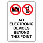 Vertical Sign - Policies / Regulations - No Electronic Devices Beyond