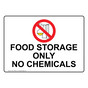 Food Prep / Kitchen Safety Sign - Food Storage Only No Chemicals
