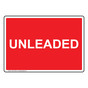 Red Unleaded Sign or Label - 6 Sizes - USA Made