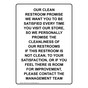 Vertical Sign - Housekeeping - Our Clean Restroom Promise We Want