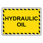 Yellow Hydraulic Oil Sign or Label - 6 Sizes