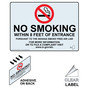 No Smoking Within 8 Feet Of Entrance Label NHE-17295-Indiana