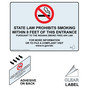 Law Prohibits Smoking 8 Feet Of Entrance Label NHE-17298-Indiana