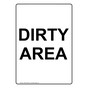 Dirty Area Vertical Sign - White - 6 Sizes - US Made