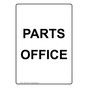 Vertical Sign - Information - Parts Office