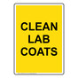 Vertical Sign - PPE - General - Clean Lab Coats