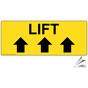 Hydraulic Lifts / Jacks Lift With Up Arrows Label / Sticker - Yellow