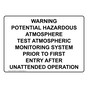 Potential Hazardous Atmosphere Sign - 6 Sizes - White