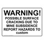 Custom Sign - Surface Cracking Mine Subsidence Report