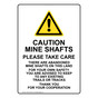 Vertical Sign - Mining - Caution Mine Shafts