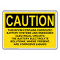 OSHA Sign - CAUTION This Room Contains Energized Battery Systems