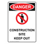 Vertical Construction Site Keep Out Sign - OSHA DANGER